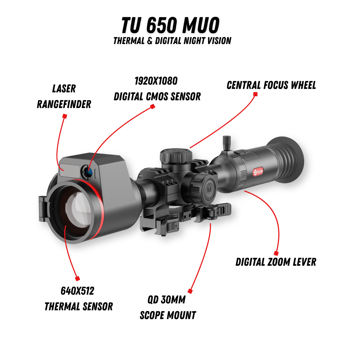 Guide TU 650 M 3.0 Thermal and Night-Vision Riflescope with LRF
